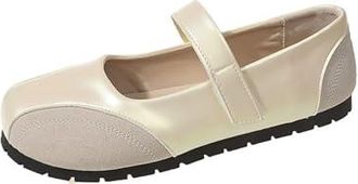 Generic Ballerines plates Mary Jane pour femme - Bout rond - Coussin doux avec sangle - Confortables - Style décontracté - Pour le travail au quotidien, kaki,