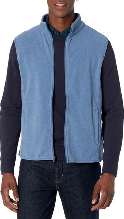 Amazon Essentials Herren Polarfleece-Weste mit durchgehendem Reißverschluss (erhältlich in Big & Tall), Blau Heide, XXL