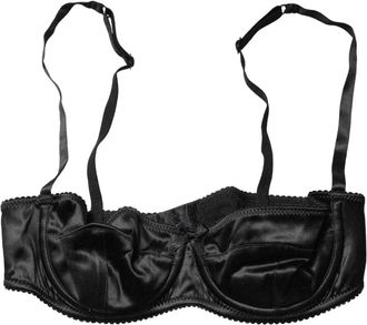 Dolce & Gabbana Femme, Sous-v&ecirc;tements, Noir, Taille: 38 FR Satin Balconette Bra