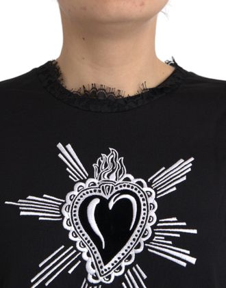 Dolce & Gabbana Sacred Heart Print T-Shirt - Black