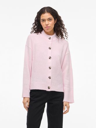 Vila Strickjacke VILA, Damen, Gr. XL, cherry blossom detail:melange, Strick, Obermaterial: 70% Polyester, 20% Polyacryl, 10% Nylon, meliert, normal, hoch g