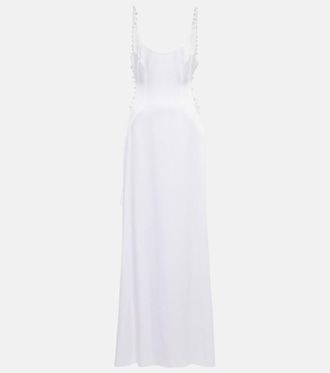 Galvan Robe de mariée Pearled Cove en crêpe