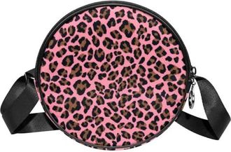 Generic Sac &agrave; bandouli&egrave;re Circle pour femme, imprim&eacute; l&eacute;opard artistique, petit sac &agrave; dos &agrave; bandouli&egrave;re avec fermeture &eacute;clair, bretelles r&eacute;glables, sac &agrave; main 