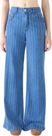 Shaft Femme, Jeans, Bleu, Taille: W27 Five OB Wide Leg Jeans