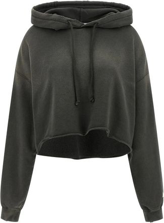 Golden Goose Femme, Sweatshirts et sweats &agrave; capuche, Gris, Taille: 36 FR Star Cropped Hooded SweaT-shirt