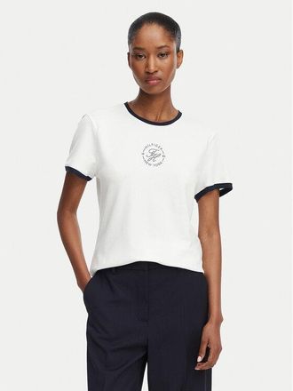 Tommy Hilfiger T-Shirt Th Roundal WW0WW50032 Wei&szlig; Regular Fit