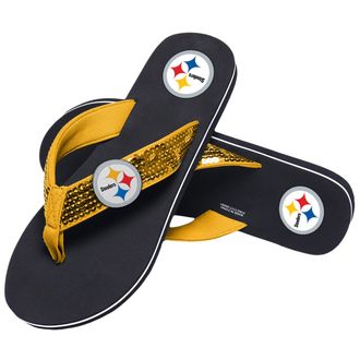 Foco Damen NFL Pailletten Pittsburgh Steelers Flip-Flop, Gr&ouml;&szlig;e L