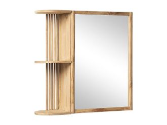 Vente-Unique Spiegelschrank Bad mit Ablagen - Teakholz - Naturfarben - CIMAHI