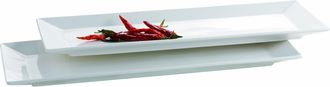 Mäser Mäser, Serie Trendy Line, Teller rechteckig 32 x 11 cm, im 2er-Set, Weiß