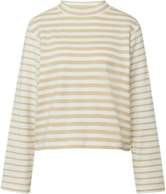 s.Oliver Sweatshirt Sweatshirt Gestreiftes Jersey-Sweatshirt mit Rundhalsausschnitt
