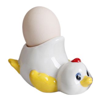 Generico Eierbecher-Set aus Keramik: Geschirrhalter f&uuml;r Ente und Huhn, sch&ouml;nes Zubeh&ouml;r f&uuml;r das Fr&uuml;hst&uuml;ck, sp&uuml;lmaschinenfest, lustige Tierdekoration f&uuml;r Partys,