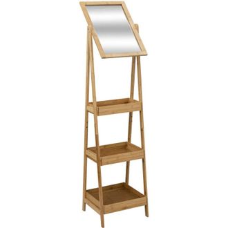Five Five - Etag&egrave;re 3 niveaux avec miroir - 39 x 40 x 160 cm - Livraison gratuite
