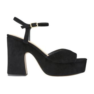 Cosmoparis Femme, Chaussures, Noir, Taille: 39 EU Sandale &agrave; Talon et Plateforme Imprim&eacute; L&eacute;opard