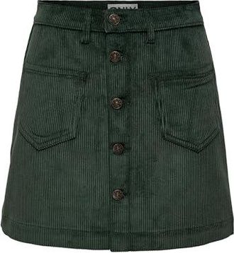 Only Only Femme Onlamazing Hw Corduroy Skirt PNT Noos Jupe, Vert, XS EU