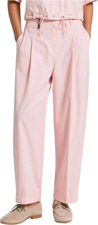 PESERICO Femme, Pantalons, Rose, Taille: 42 FR Pantalon Satin&eacute; &agrave; Pince Unique