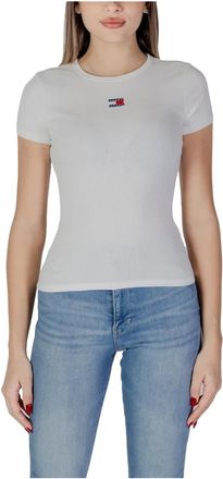 Tommy Jeans Femme, Tops, Blanc, Taille: 36 FR Sweetheart Neckline Tee Classic Fit