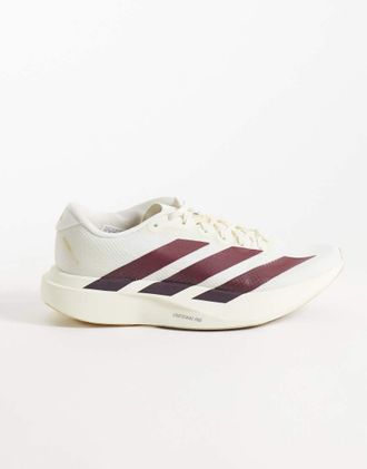 adidas adidas Running Adizero EVO SL Sneaker in Wei&szlig; und Burgunderrot