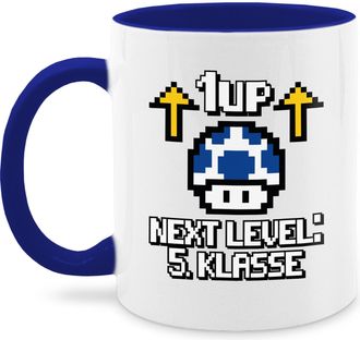 Shirtracer Tasse Tassen 325ml - Einschulung Geschenk Schulanfang - 1up Next Level: 5. Klasse - blau - 325 ml - Dunkelblau - 5 einschultasse schulanfangsgeschenke
