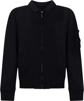 C.P. Company C.p. Company, Homme, Sweatshirts et sweats &agrave; capuche, Bleu, Taille: 2XL SweaT-shirt &agrave; capuche zipp&eacute; en molleton diagonal de coton