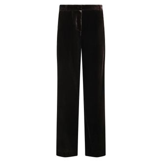 Kiltie Dunkelbraune Samthose mit hoher Taille - - Trousers - Damen - Braun - S