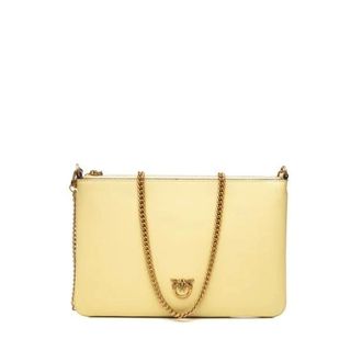 Pinko Pinko, Femme, Sacs, Jaune, Taille: ONE Size Flat Classic Love Bag