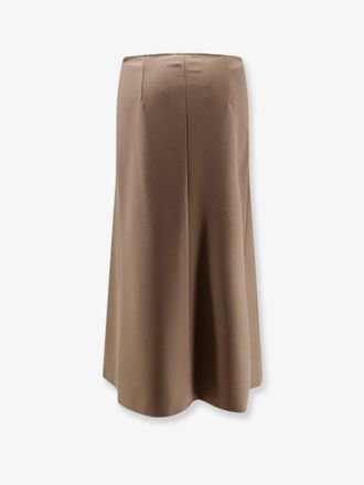 Nude Womens Long Skirt Brown Wool Blend