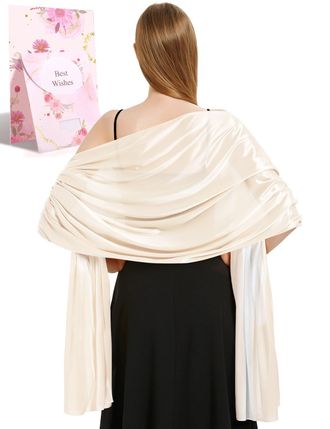 Heekpek Xnova Stola damen Festlich 200 * 70 cm, Chiffon Schal Shawl Multifunktionstuch Leicht, Elegant übergroßen Schultertuch Chiffontücher für Abendkleid (B