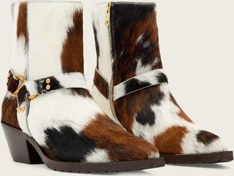 AllSaints Fox - Stiefel mit Kuhfellmuster und Karabinerhaken-Mehrfarbig