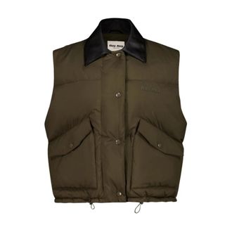 Miu Miu Polyester Gilet - - Jackets - Damen - Gr&uuml;n - S
