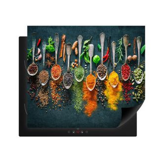 Decorwelt Herdabdeckplatte aus Kunststoff Induktionsmatte Herdabdeckmatte Abdeckung Ceranfeld Gew&uuml;rze Bunt 60x52 cm Abdeckplatte Ceranfeldabdeckung Antirutschma