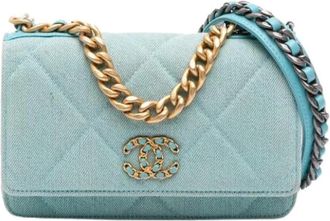 Chanel Pre-owned 19 Wallet on Chain - Femme - Pre-owned - Bleu - Taille: ONE Size