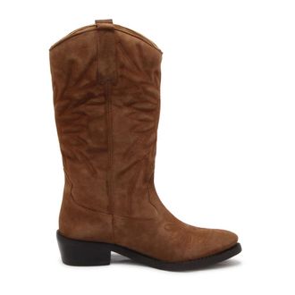 Emanuelle Vee Adel Bestickte Schlauchstiefel - - Shoes - Damen - Braun - 36 EU