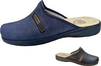 Generico Patrizia Azzi Chaussons dhiver pour homme classiques, 100 % fabriqu&eacute; en Italie, semelle int&eacute;rieure en cuir v&eacute;ritable 3805 3815, Bleu 3815, 40 EU