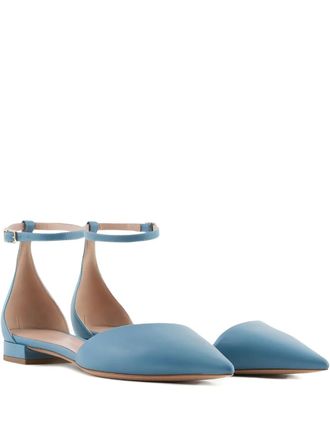 Giorgio Armani ballerines pointues à bride cheville - Bleu