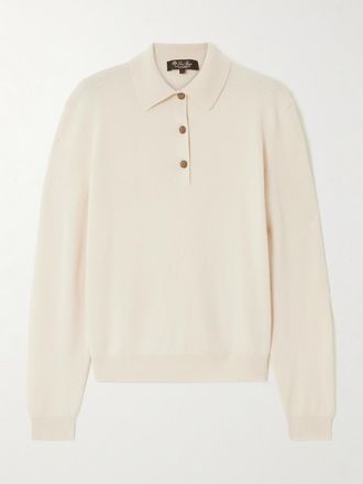 Loro Piana Kaschmirpullover Mit Polokragen - Weiß