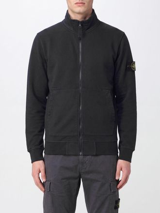 Stone Island Sweat zipp&eacute; en coton &agrave; col montant avec logo Compass