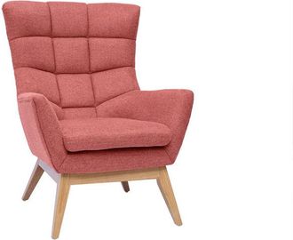 Miliboo Miliboo - Skandinavischer Sessel Stoff mit Samteffekt Terracotta mit Holzfüßen brody