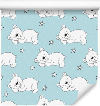 OEM Carta Da Parati Con Orsetti Addormentati Per Soggiorno E Camera Da Letto, 50x1000 Cm