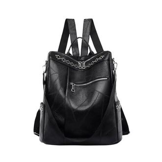Generic Sac &agrave; Dos Femme &Eacute;l&eacute;gant en Cuir Souple Multifonctionnel avec Bandouli&egrave;re Amovible pour Bureau et &Eacute;cole