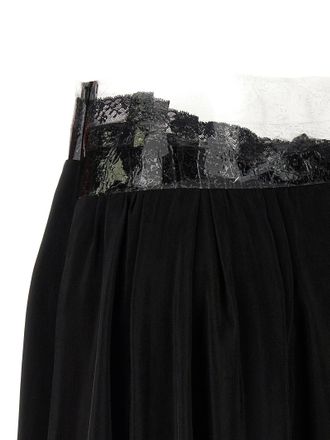 Maison Margiela Cupro Flared Skirt - Black