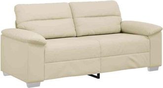 vidaXL 2-Sitzer-Sofa Creme 140 cm Kunstleder Vidaxl
