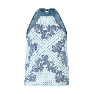 Pinko Pinko, Femme, Tops, Bleu, Taille: 42 FR Zingarella Top