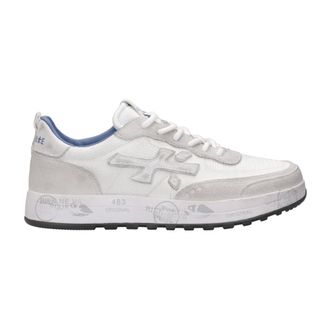 Premiata Homme, Chaussures, Blanc, Taille: 42 EU Baskets en maille blanche et daim