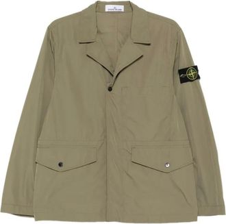 Stone Island Homme, Vestes, Vert, Taille: XL Micro Twill Utility Blazer