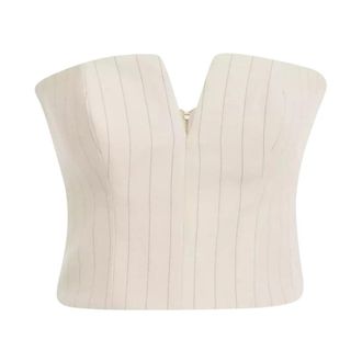 Zimmermann Luminosity Striped Corset - - Tops - Damen - Wei&szlig; - M