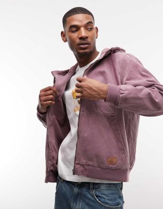 Element Dulcey - Kapuzenjacke aus Canvas in verwaschenem Rosa-Neutral