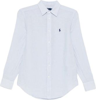 Ralph Lauren Femme, Chemises, Bleu, Taille: 38 FR Classic Fit Linen Shirt