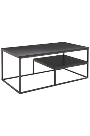 MID.YOU Mid.you Couchtisch, Schwarz, Metall, Holzwerkstoff, rechteckig, Flachrohr, 60x45x110 cm, Bsci, einfacher Aufbau, Wohnzimmer, Wohnzimmertische