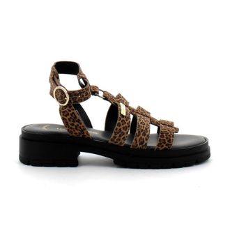 Les Tropeziennes Sandales en cuir imprim&eacute; l&eacute;opard Toboleo - Femme - Chaussures - Brun - Taille: 40 EU