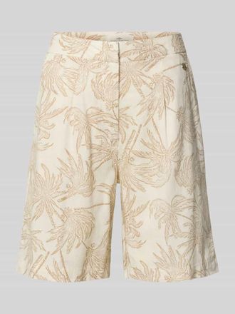 Fynch-Hatton Bermudas aus Leinen-Mix mit Label-Detail